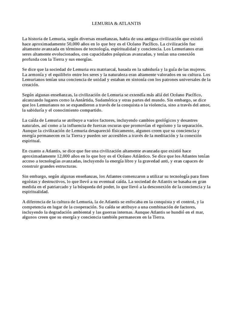 Lemuria & Atlantis | PDF | Tierra | Atlantis