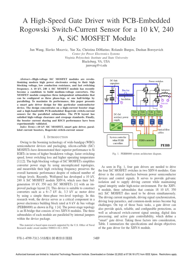 A High-Speed Gate Driver With PCB-EmbeddedRogowski Switch-Current ...