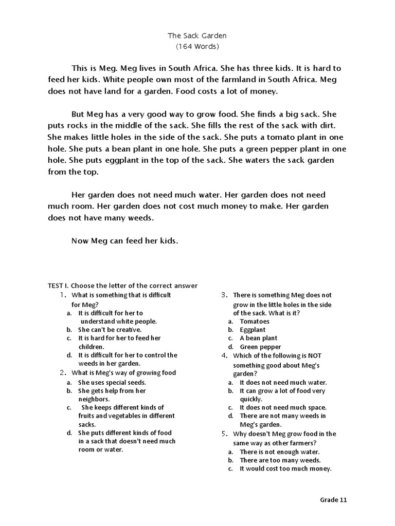 Grade 11 Reading Material | PDF | Tomato | Gardens