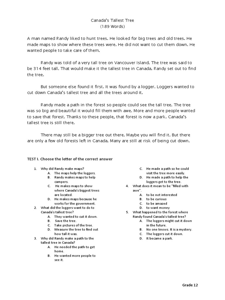 Grade 12 Reading Material | PDF