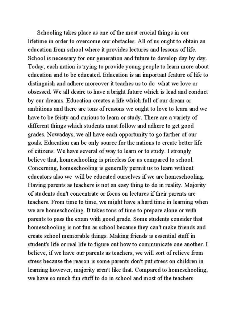 The Case Against Homeschooling | PDF | Career & Growth | Wellness