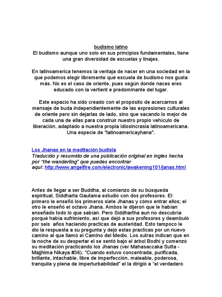 Jhanas en la Meditación Budista | PDF | Meditación Budista | Placer