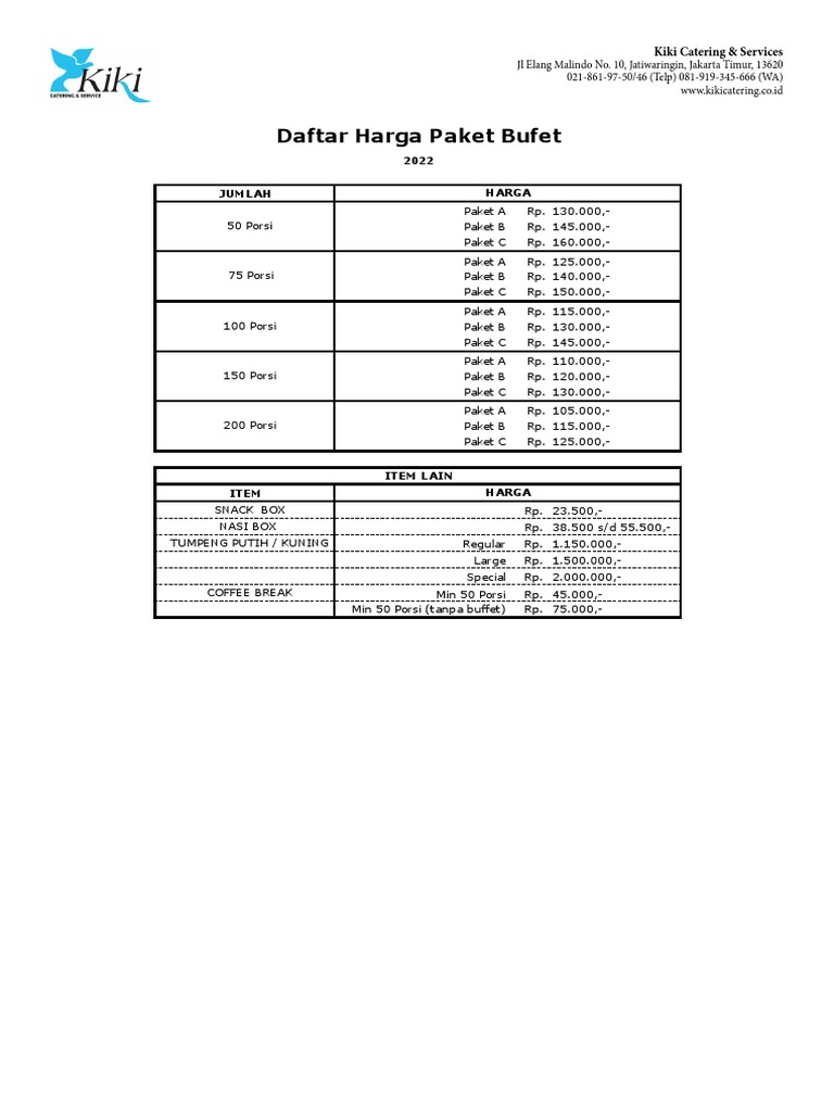 2022 Buffet Rumah & Kantor | PDF