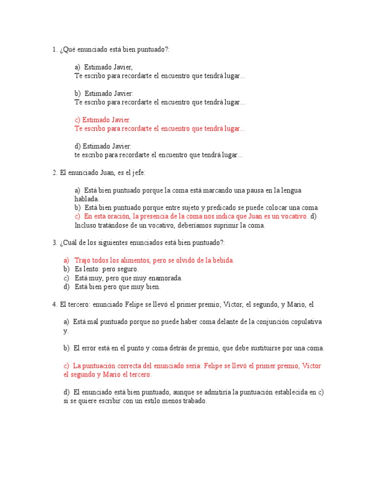 Ejercicio Signos de Pntuacion | PDF | Coma | Comillas