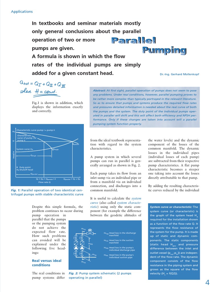 Parallel Pumping | PDF | Pump | Continuum Mechanics
