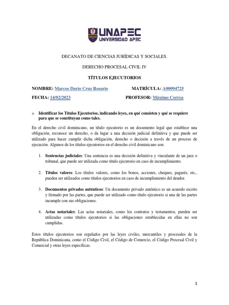 Títulos Ejecutorios | PDF