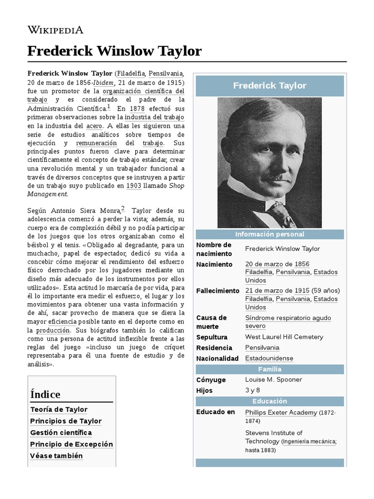 Frederick Winslow Taylor | PDF | Business