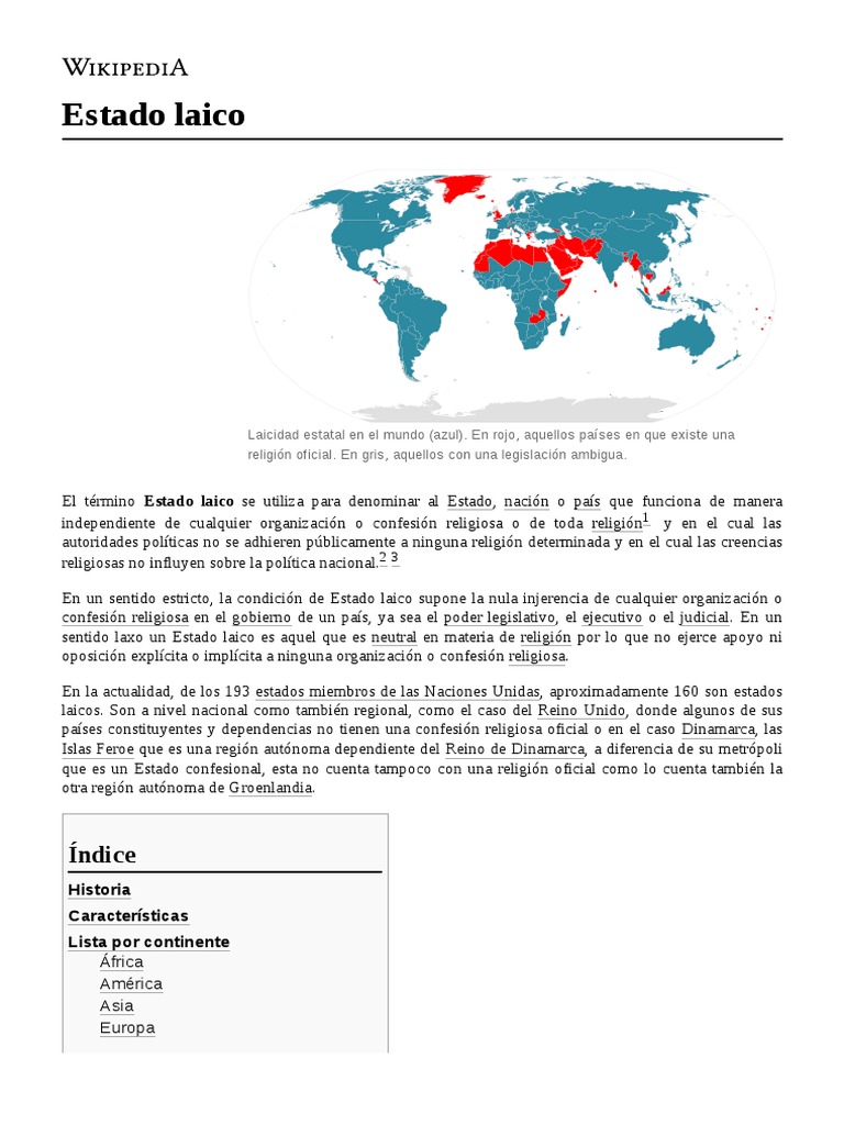 Estado Laico | PDF | Religion Y Gobierno | Religion Y Politica