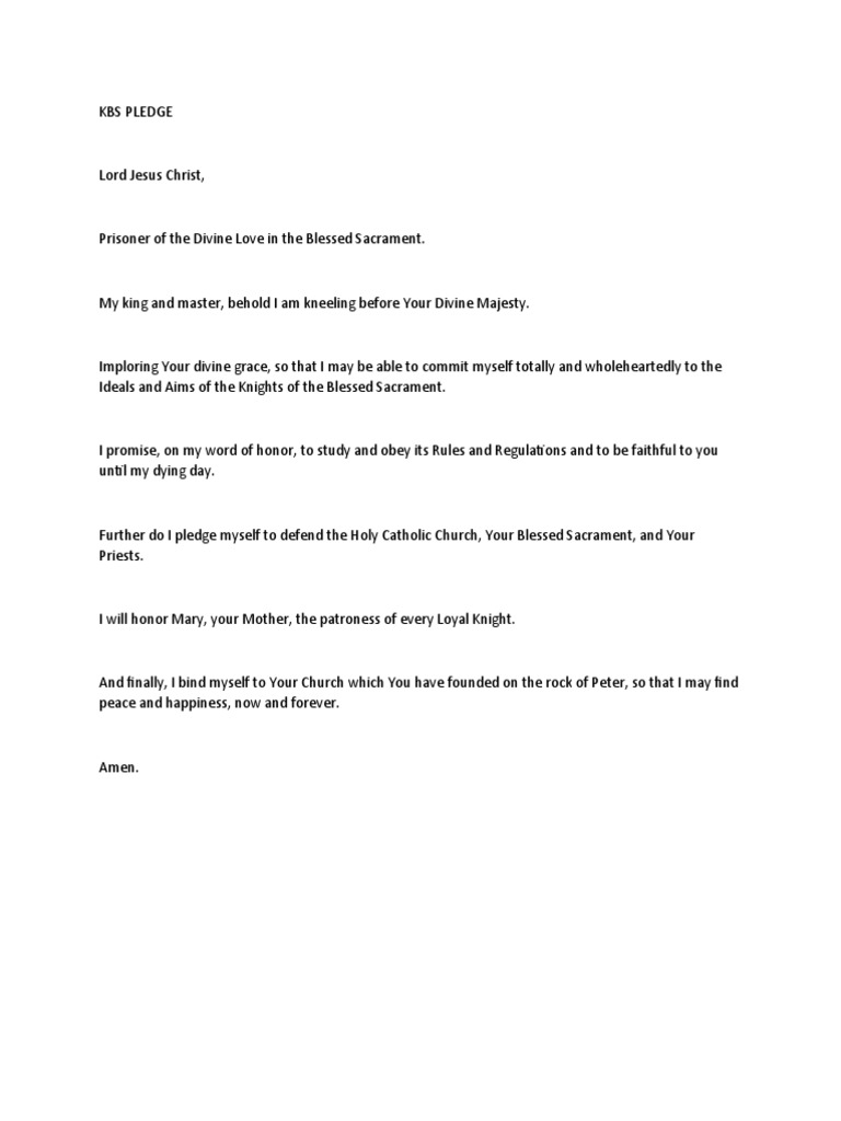 Knights Pledge | PDF