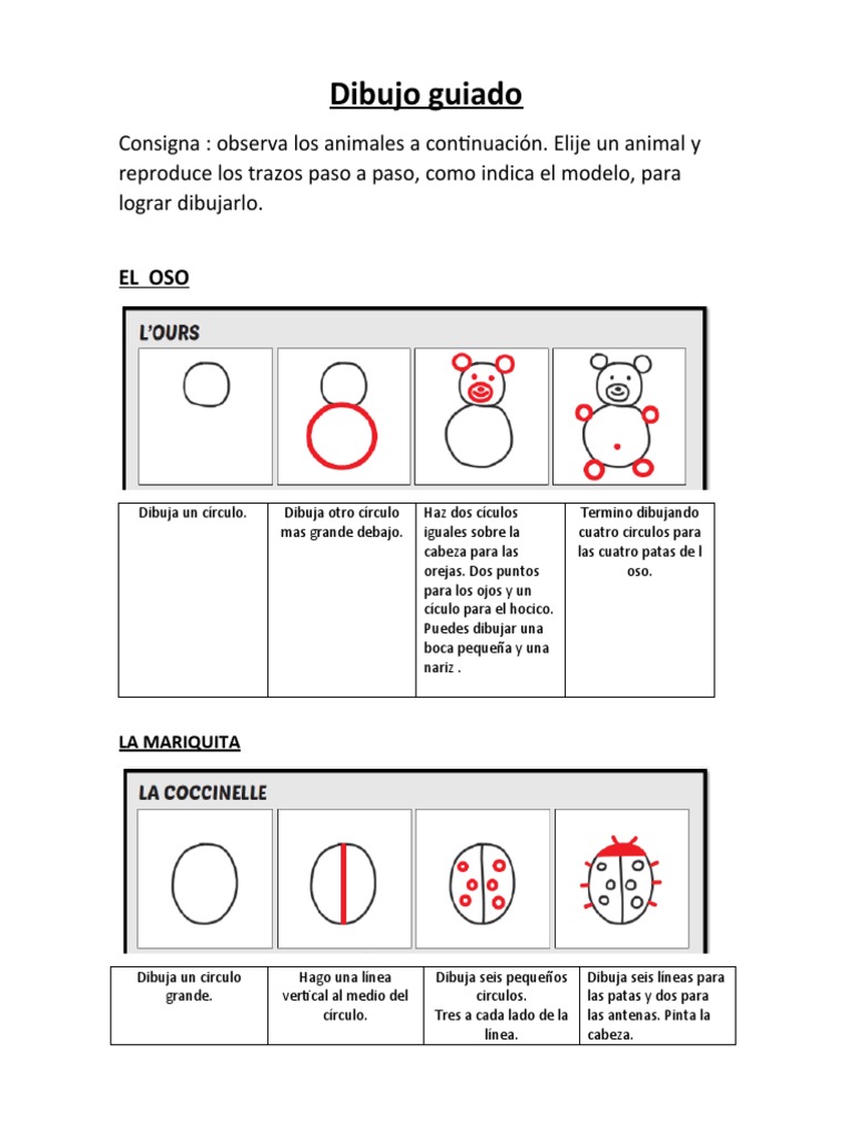 Dibujo Guiado de Animales | PDF