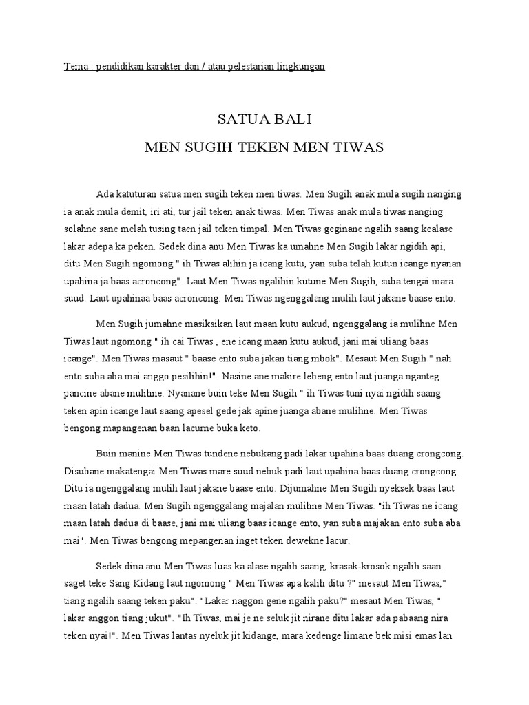 Satua Bali | PDF
