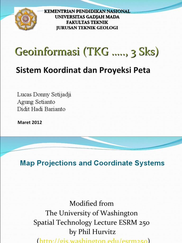 Kuliah 3 - Coordinate System - Map Projection | PDF | Latitude ...