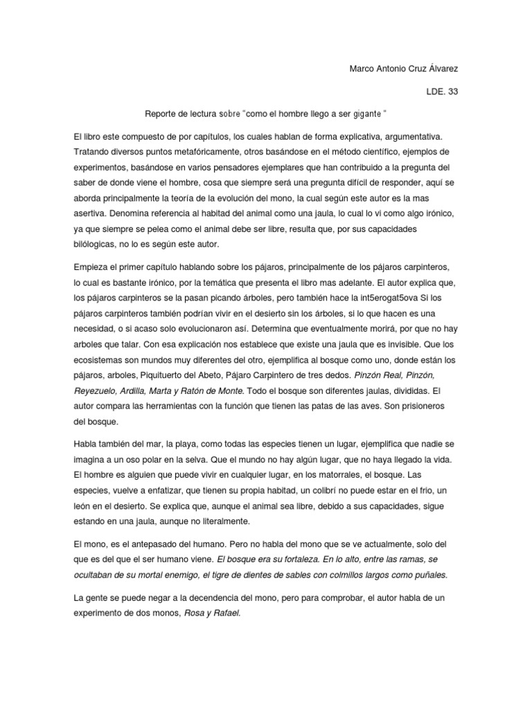 Como El Hombre Llego A Ser Gigante | PDF | Homo Sapiens | Herramientas Como El Hombre Llego A Ser Gigante | PDF | Homo Sapiens | Herramientas