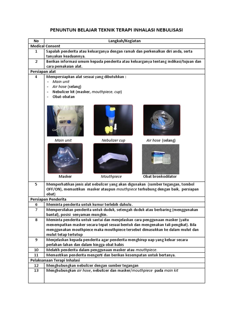 Penuntun Belajar Teknik Terapi Inhalasi Nebulisasi | PDF | Pengembangan ...