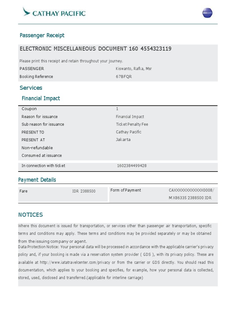 Emd Receipt Kiswanto, Rafka, MR | PDF