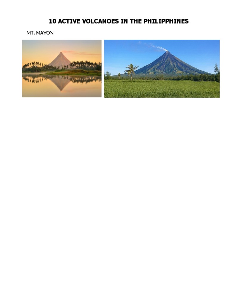10 Active Volcanoes in the Philippines | PDF | Volcano | Types Of ...