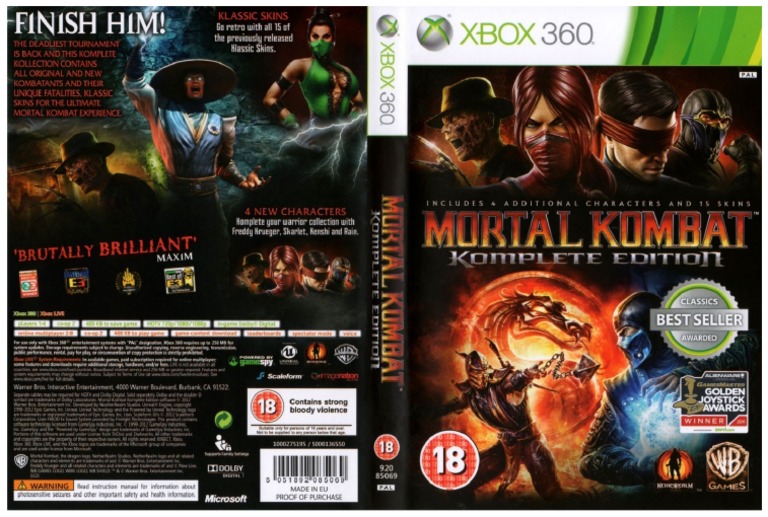 Mortal Kombat Komplete Edition Pal Cover Disc Scans Mortal Kombat ...