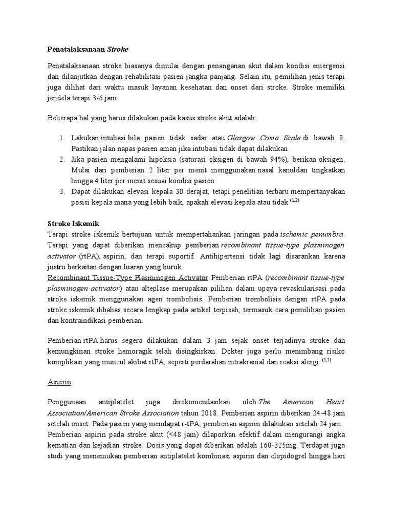 Penatalaksanaan Stroke | PDF