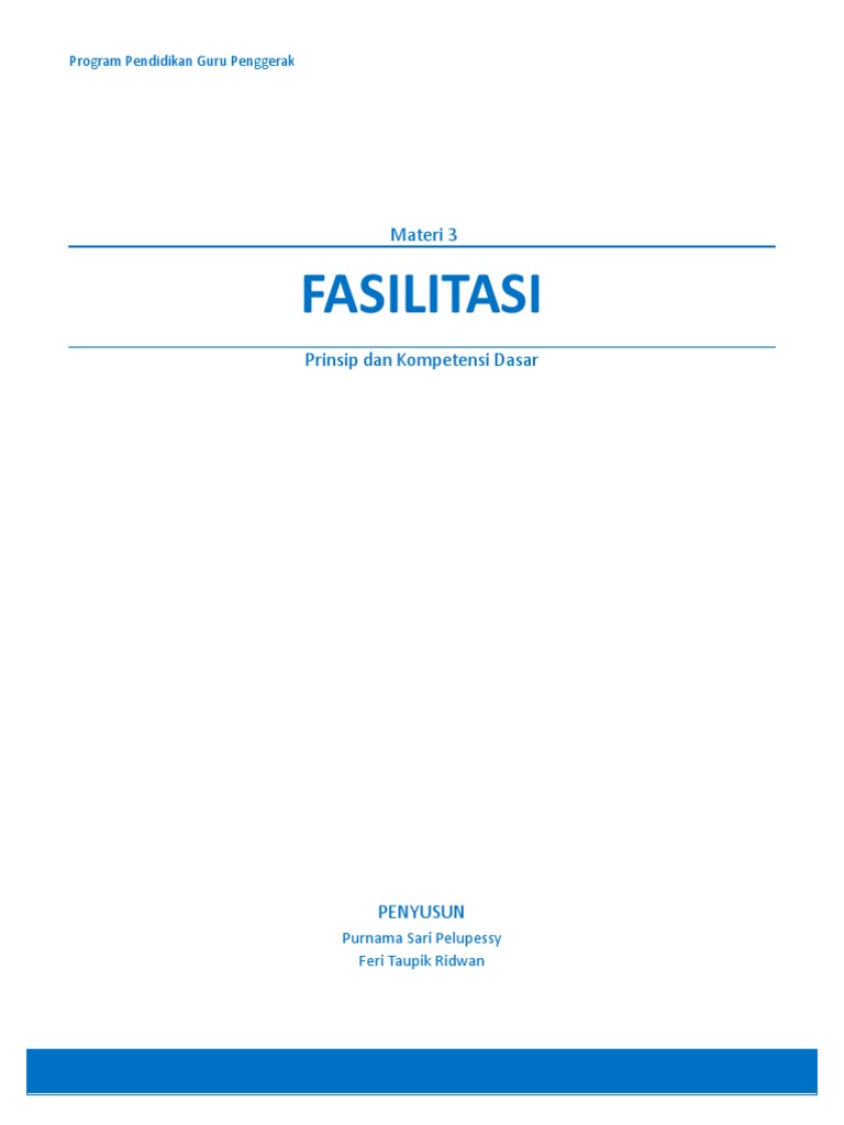 Prinsip dan Kompetensi Fasilitasi Pelatihan | PDF