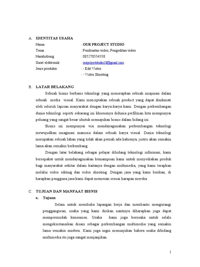 PROPOSAL USAHA MULTIMEDIA TRIYA AMELIA S-Dikonversi | PDF
