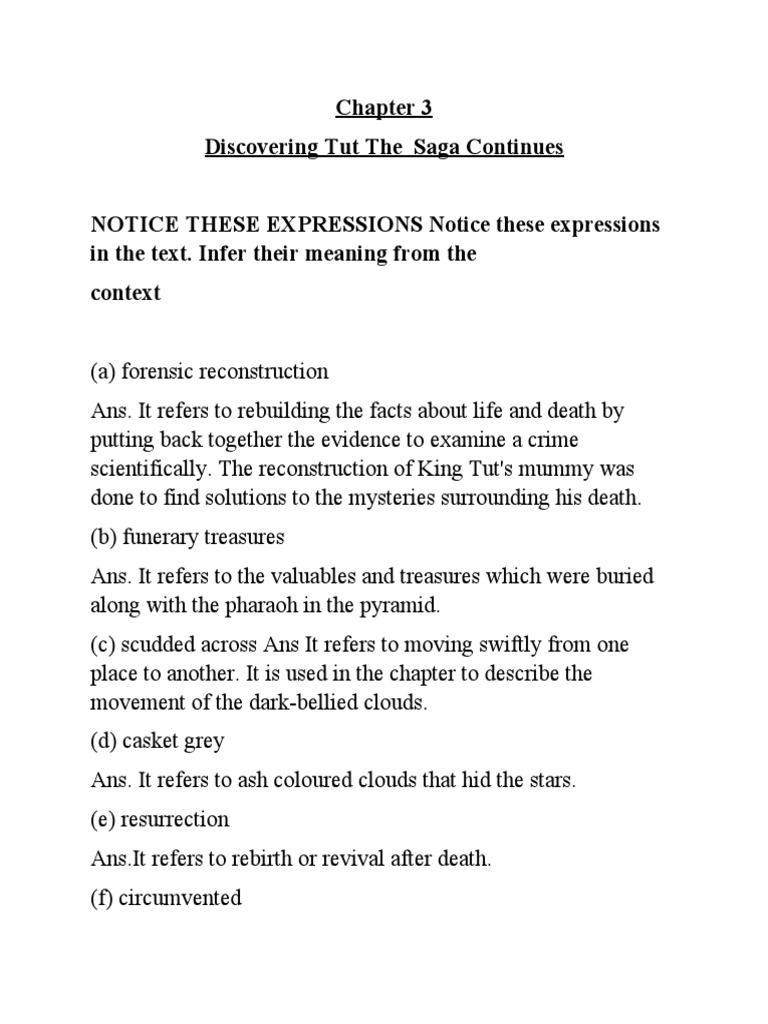 Discovering Tut The Saga Continues Notes | PDF | Tutankhamun | Ct Scan
