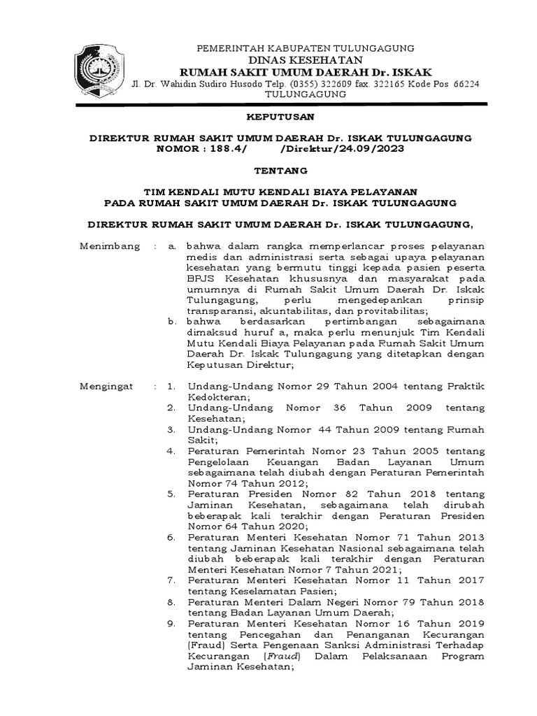 Tim Kendali Mutu Kendali Biaya | PDF | Teknologi & Rekayasa