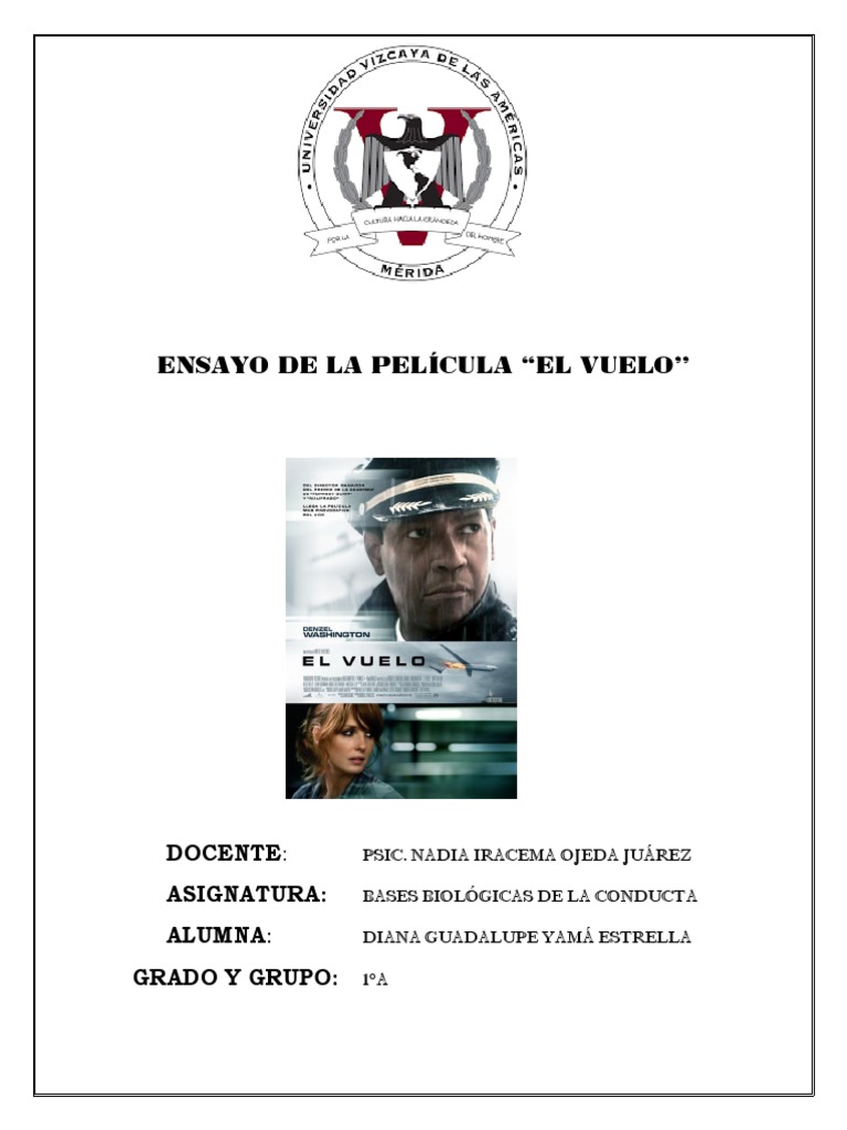 Ensayo de La Película El Vuelo | PDF | Alcoholismo | Comportamiento