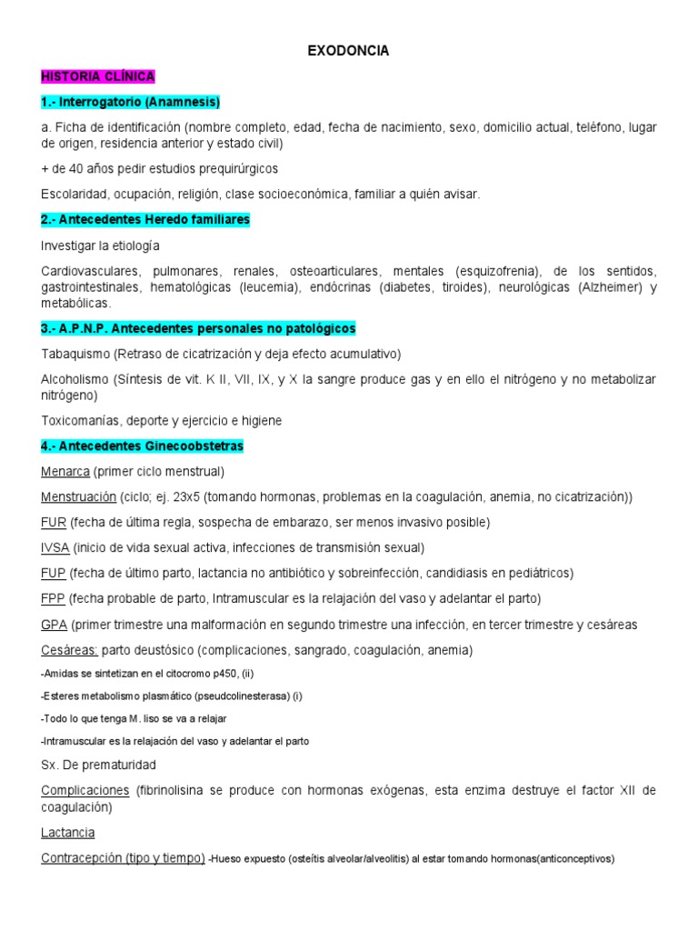 EXODONCIA Apuntes | PDF | Sangre | Coagulación