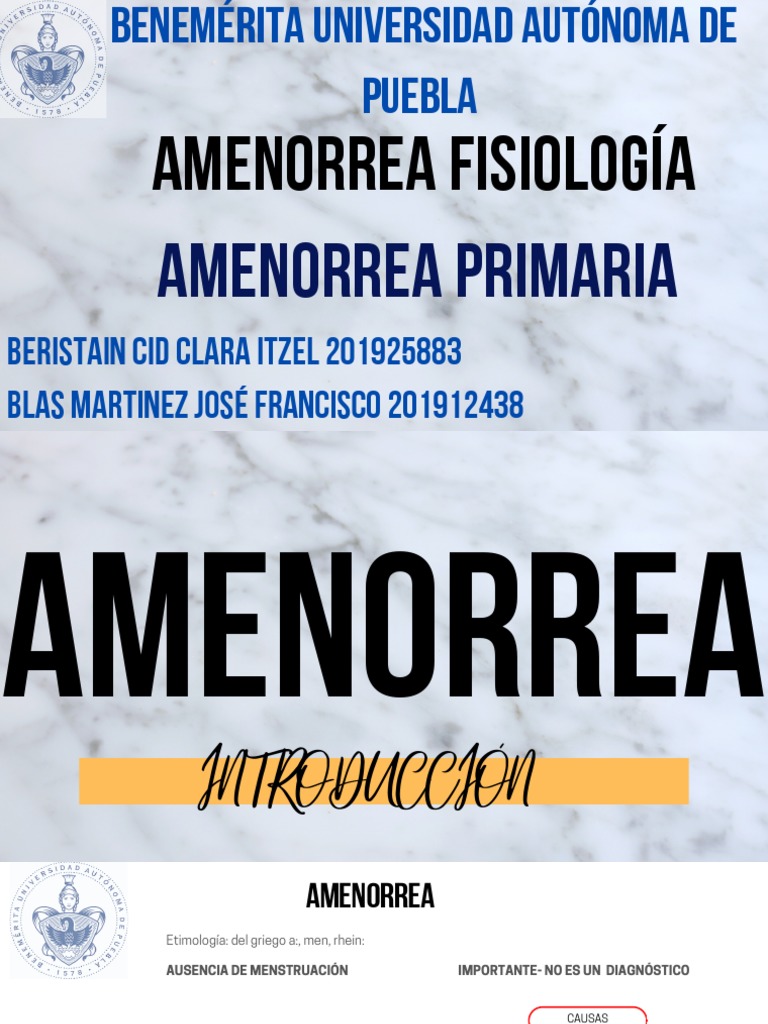 Amenorrea Primaria | PDF | Medicina | Sistema reproductivo