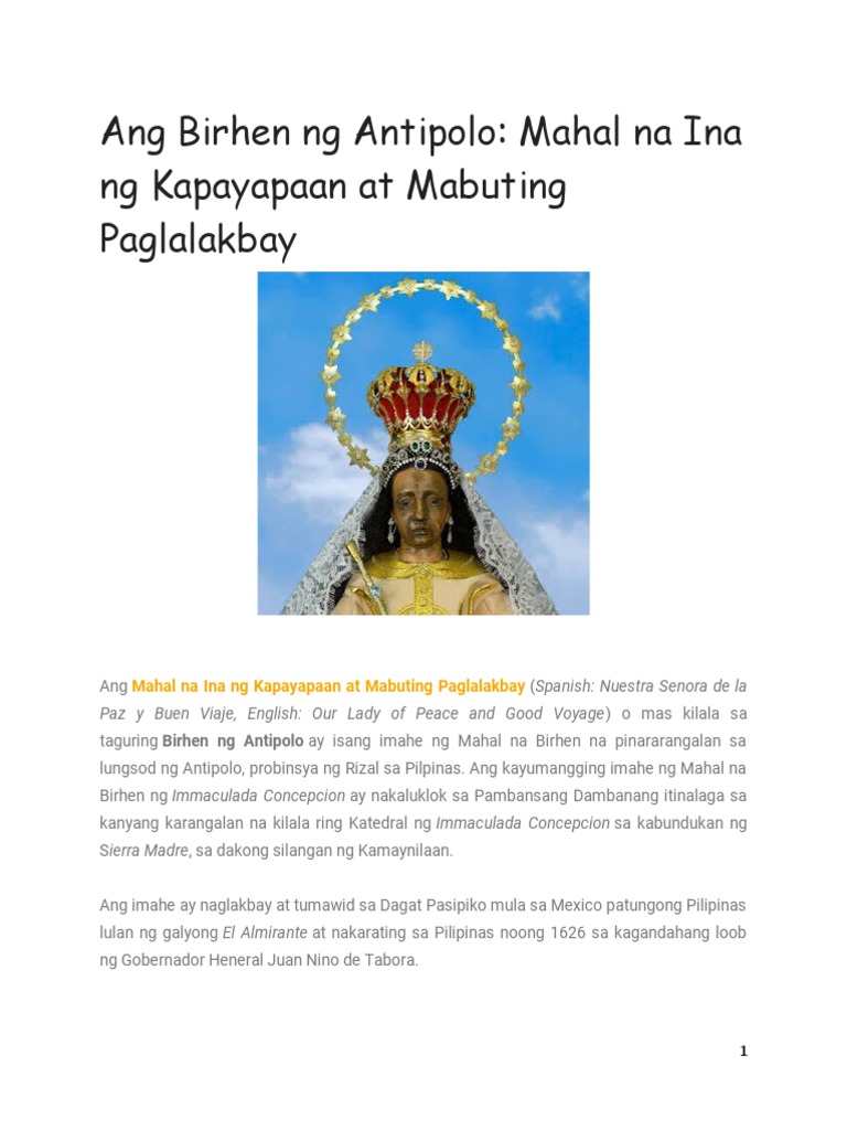 Ang Birhen NG Antipolo | PDF