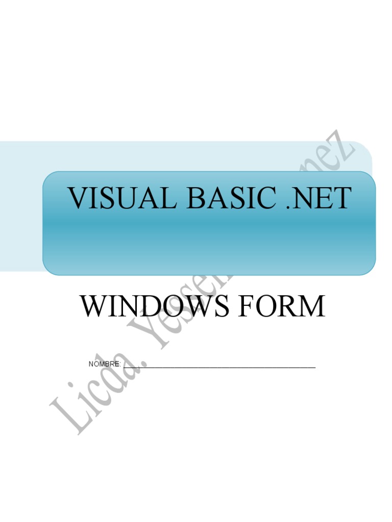 Windows Form | PDF | .NET Framework | Entorno de desarrollo integrado