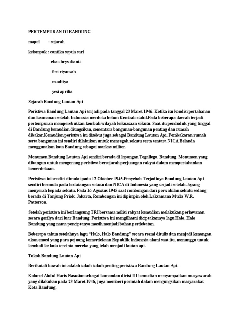 Bandung Lautan Api Eka-1 | PDF