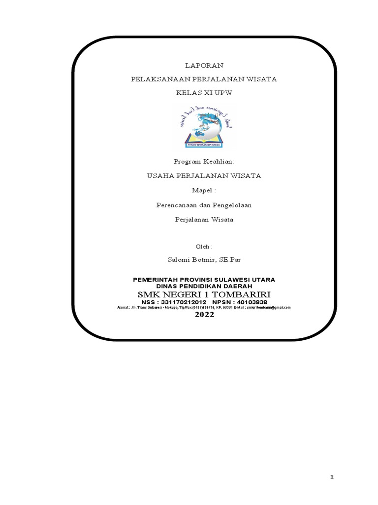 LAPORAN Perencanaan Perjalanan Wisata | PDF