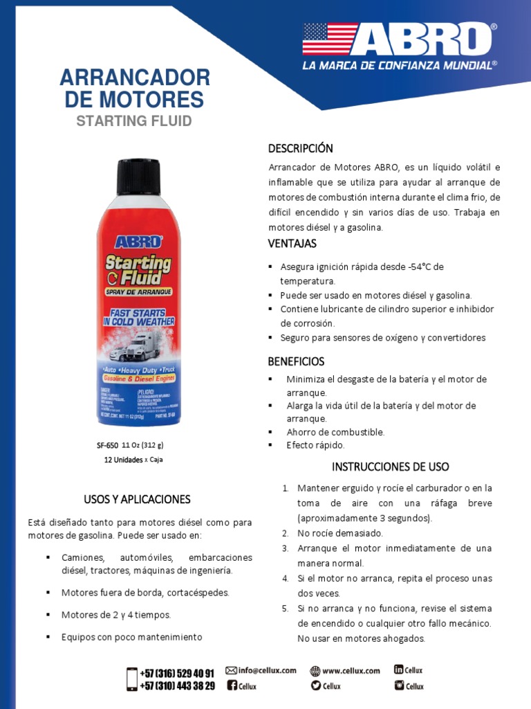 SF 650 Arrancador de Motores | PDF | Motor diesel | Gasolina