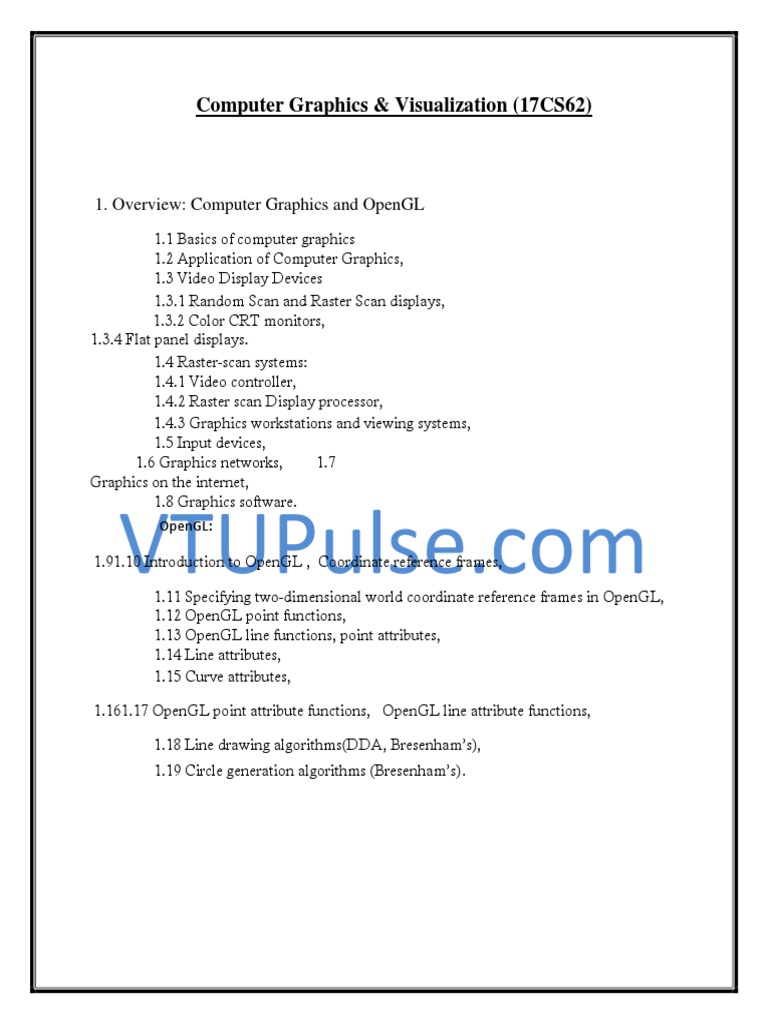 18cs62 Mod 1 Pdf Computer Monitor Computer Graphics