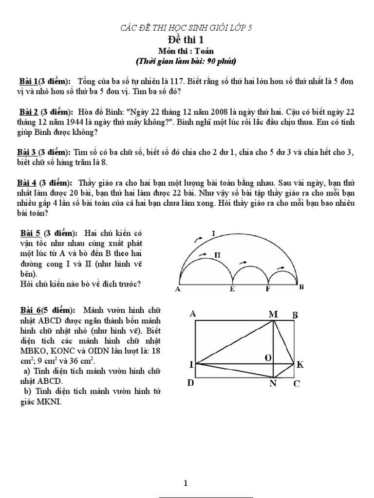 100 de Thi Hoc Sinh Gioi Mon Toan Lop 5 | PDF