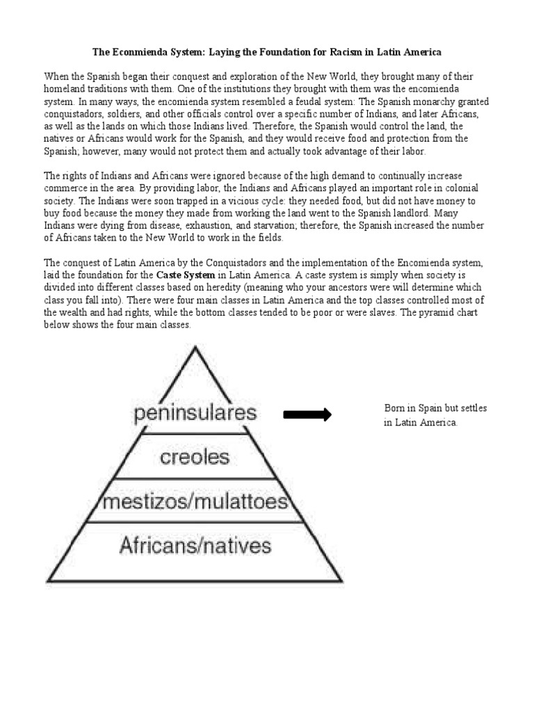 Encomienda System and Caste Formation | PDF