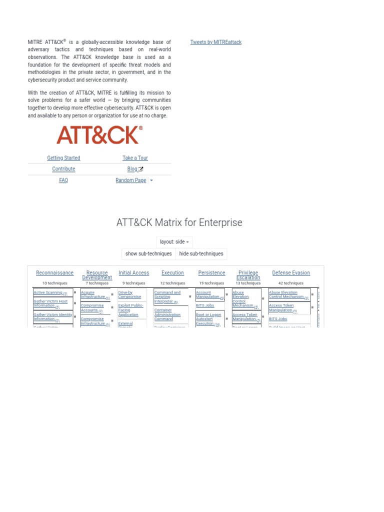 Mitre Att&ck® | PDF | Security | Computer Security