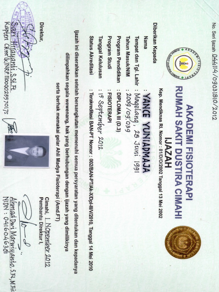 Ijazah D3 Depan | PDF