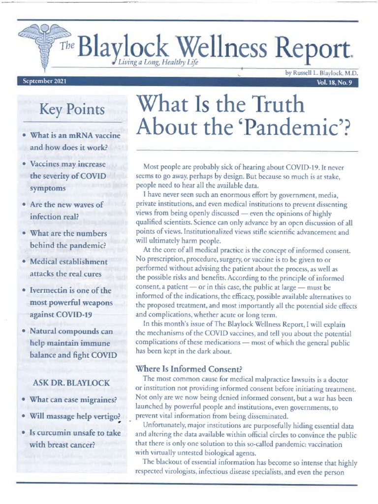 Blaylock Wellness Report Sep 2021 | PDF