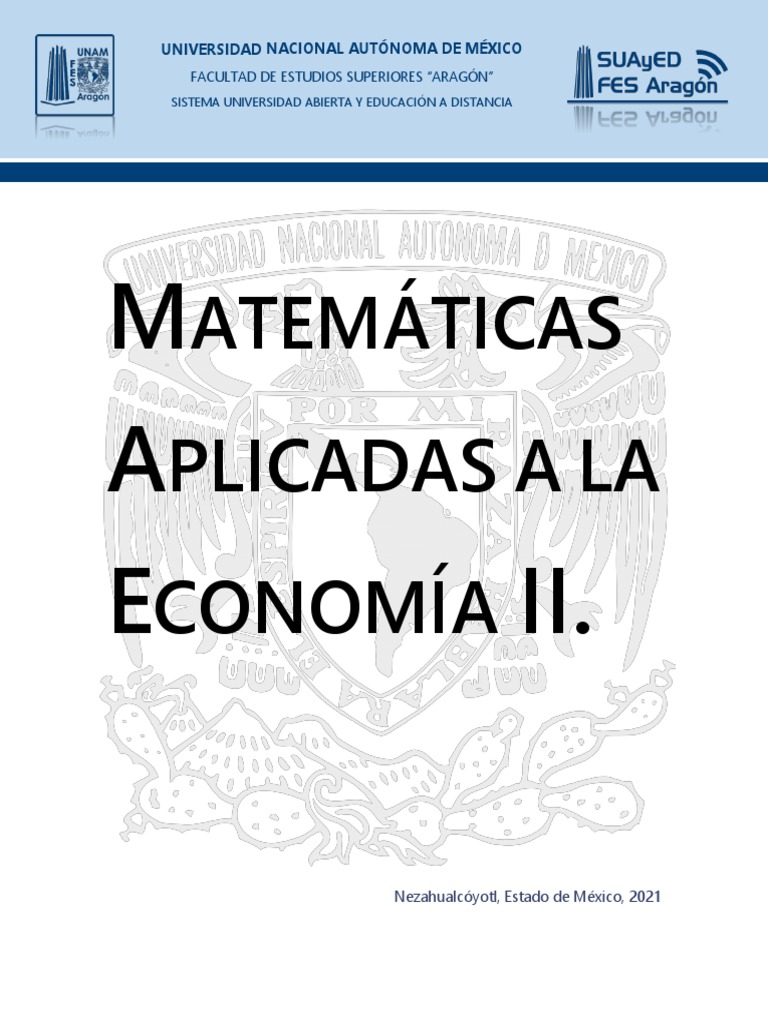 Matemáticas Aplicadas A La Economía II 2021-B | PDF | Matemáticas | Análisis matemático
