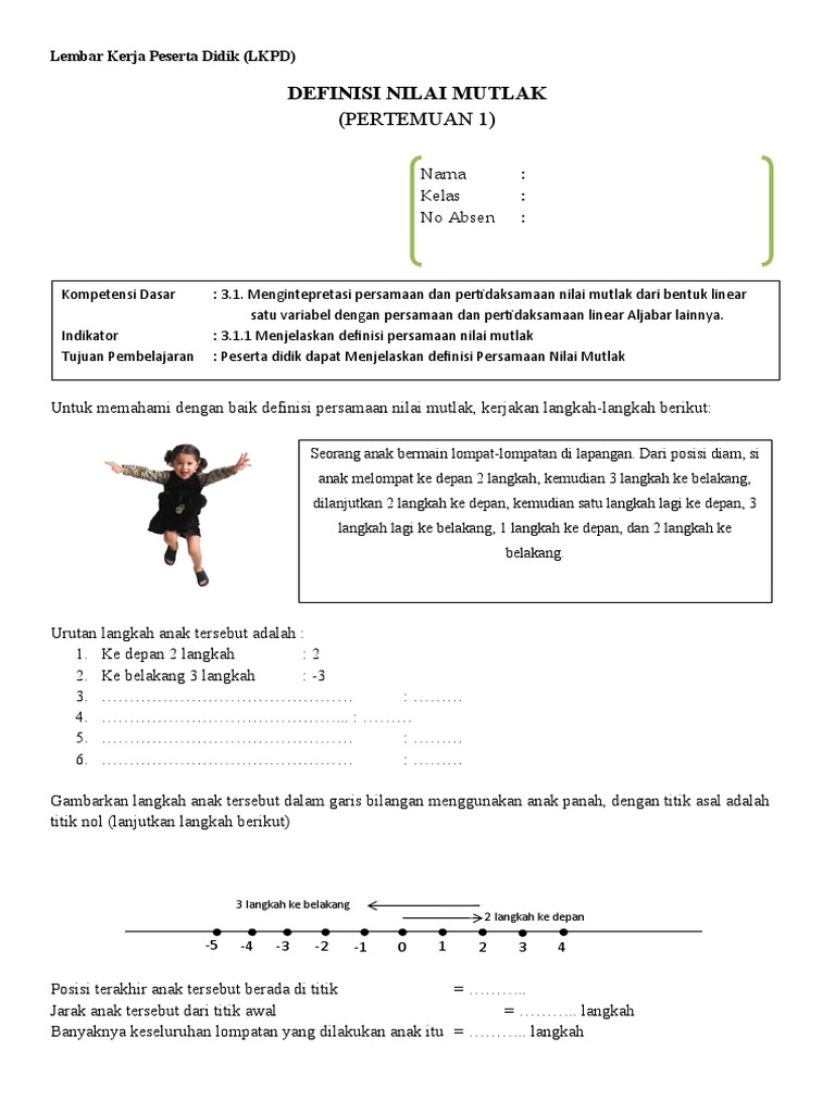 Pertemuan 1 - Definisi Nilai Mutlak | PDF