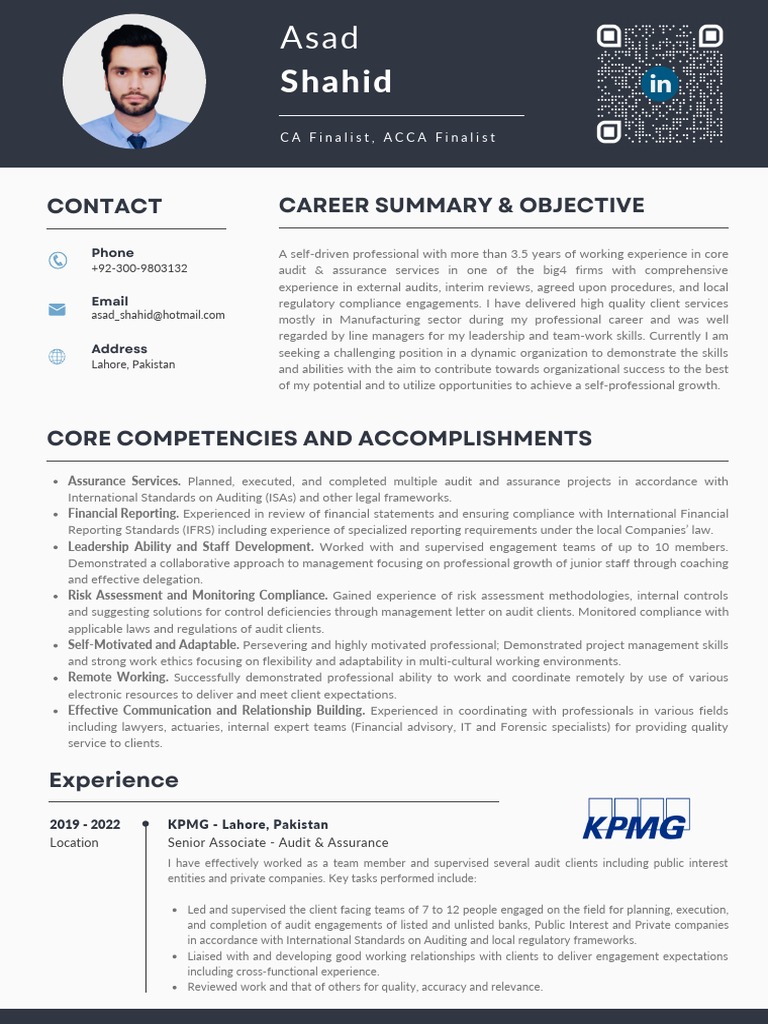 Asad Shahid - Resume | PDF | Audit | Internal Control