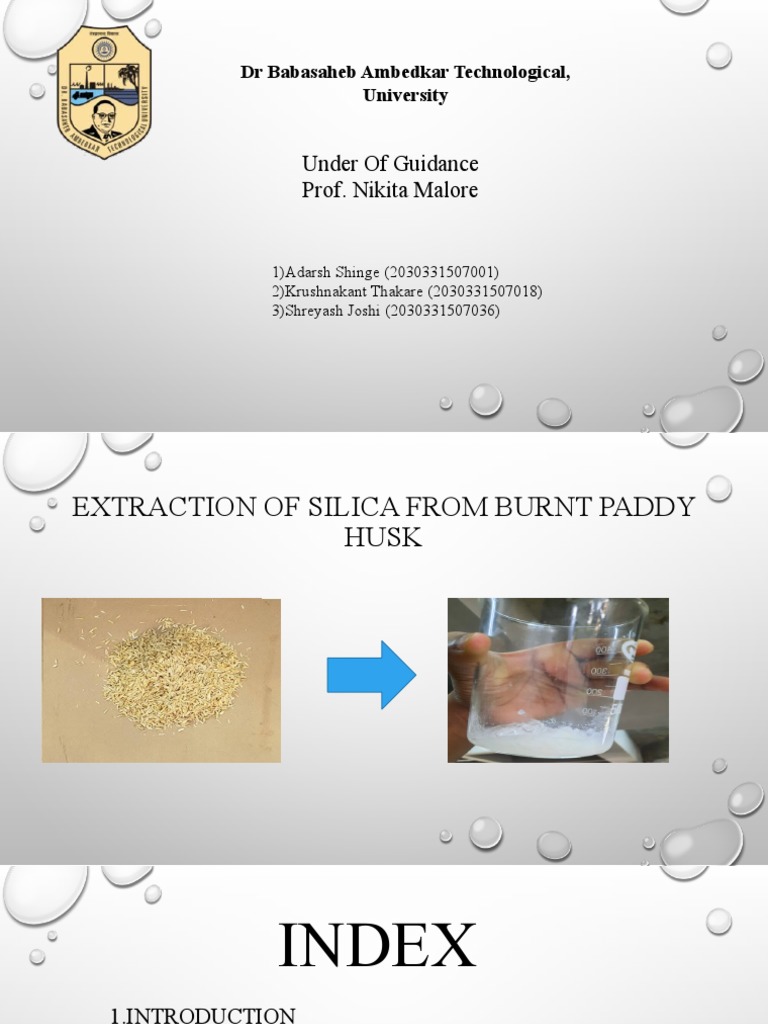 Silica Extraction from Rice Husk Ash | PDF | Silicon Dioxide | Sodium ...