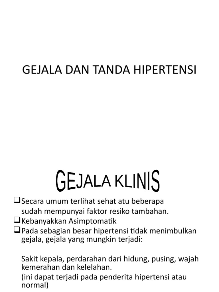 Gejala Dan Tanda Hipertensi | PDF
