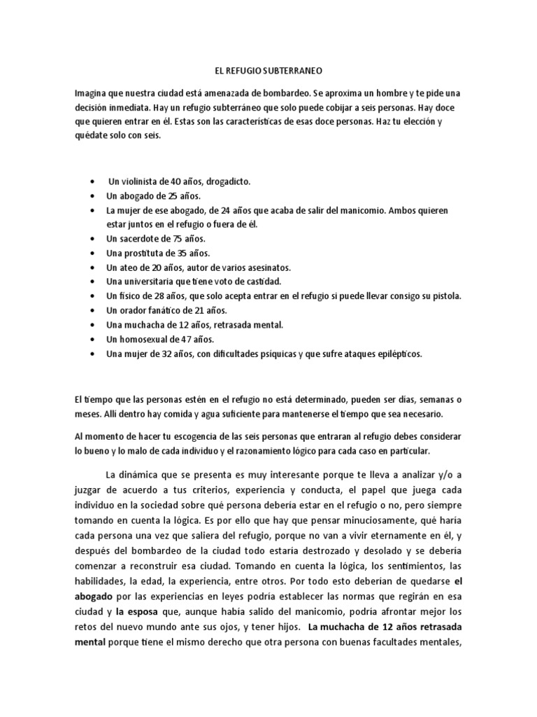 El Refugio Subterraneo | PDF