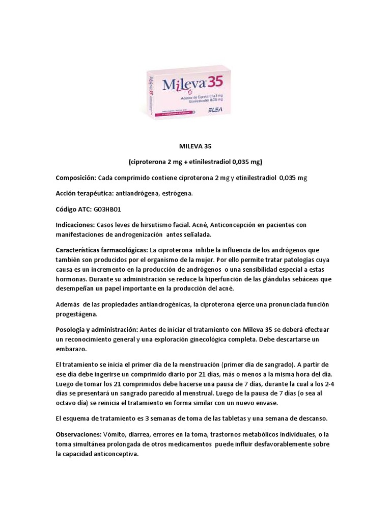 Mileva 35 | PDF | El embarazo | Especialidades Medicas