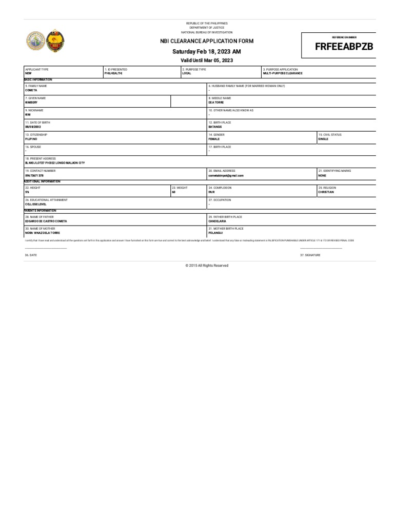 Nbi Clearance Pdf Social Institutions Justice