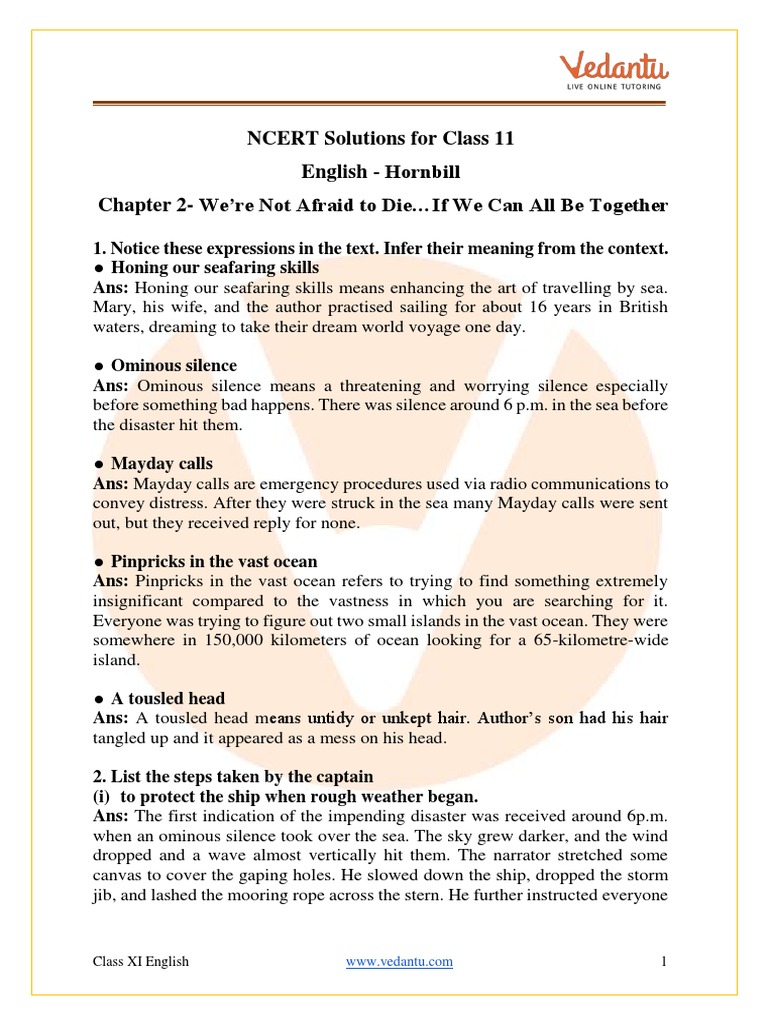 Class 11 English Hornbill Chapter 2 | PDF | Optimism | Hope