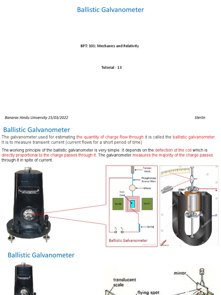 Ballistic Galvanometer: Theory & Application | PDF | Angular Momentum ...